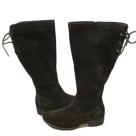 Born | Shoes | New Born Cotto Black Suede Leather Boots | Poshmark